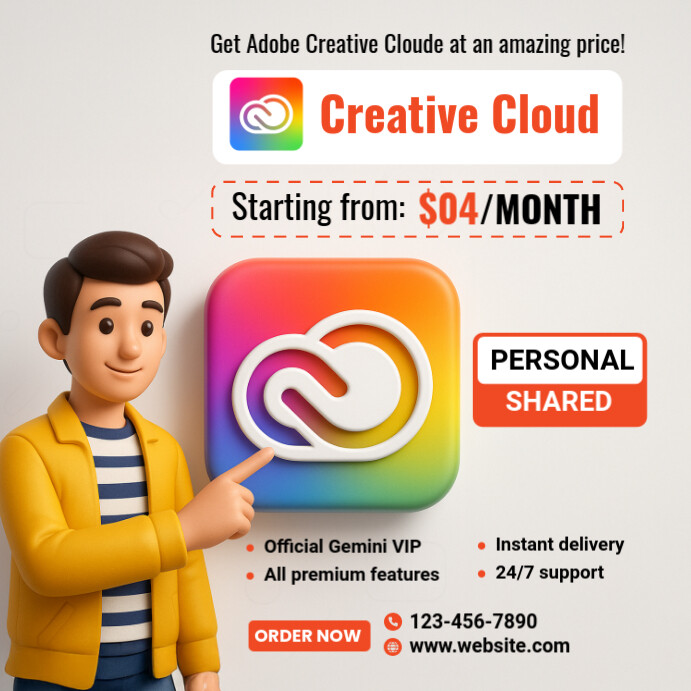 Adobe Creative Cloud Subscription Selling Ad Template | PosterMyWall