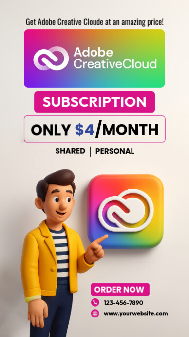 Adobe Creative Cloud Subscription Selling Ad Template | PosterMyWall