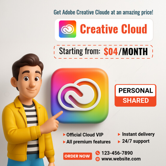 Adobe Creative Cloud Subscription Selling Ad Template | PosterMyWall