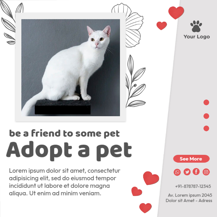 Copy of Adopt A Pet Ads | PosterMyWall