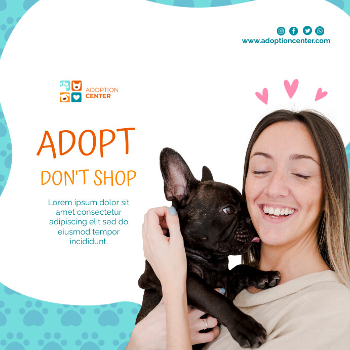 adopt pet social media post Flyer Template | PosterMyWall