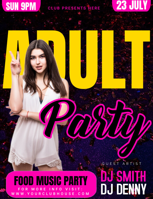 adult night/club party/pob night Template | PosterMyWall