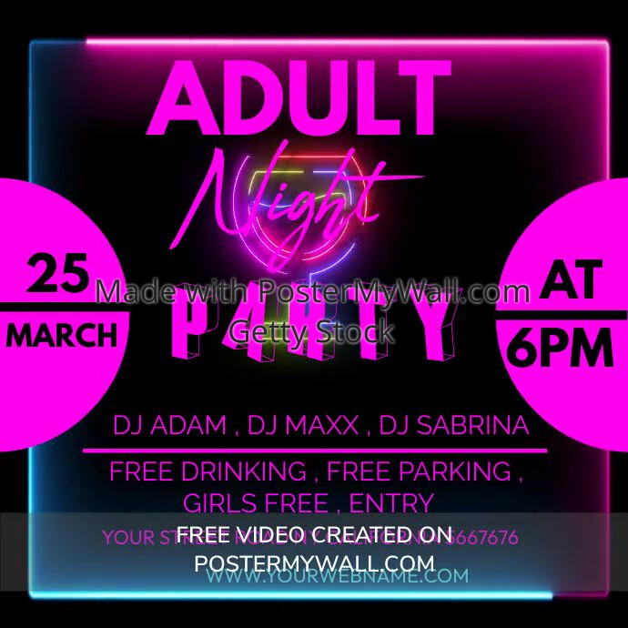 Adult Night Party Template | PosterMyWall