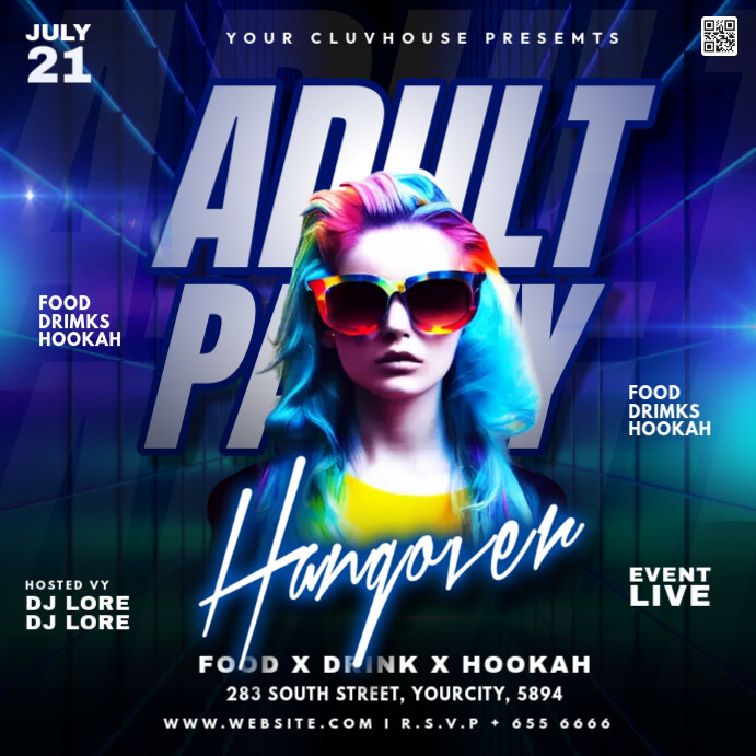 ADULT PARTY Template | PosterMyWall