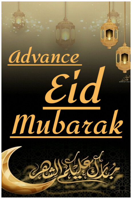 Advance Eid Mubarak Template | PosterMyWall