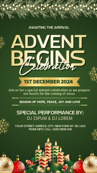 Advent Celebration Invitation Instagram Story Templat | PosterMyWall