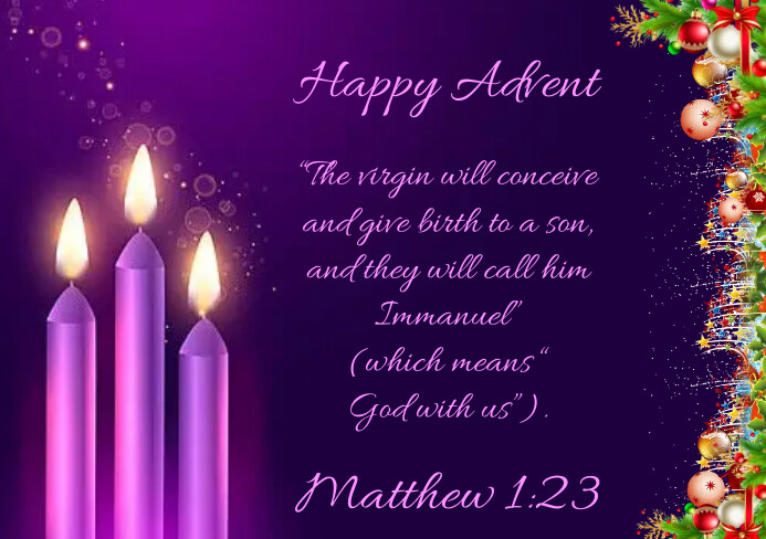 Advent Celebrations Matthew 1:23 Flyer Poster Template | PosterMyWall
