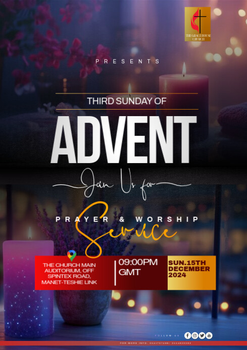 Advent Sunday Service A4 Template | PosterMyWall