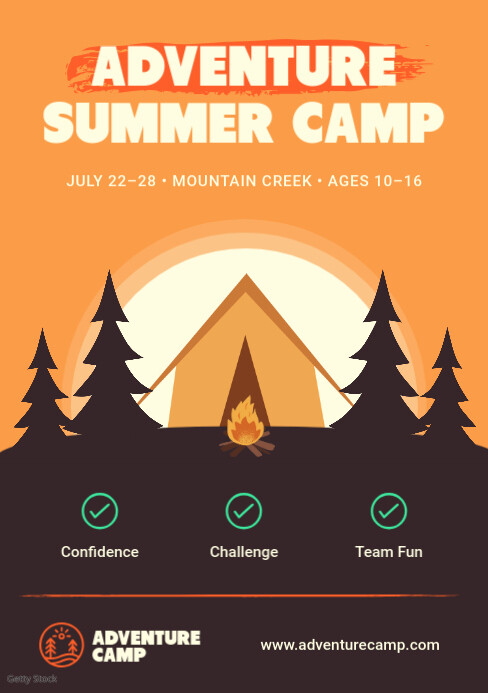 Adventure Summer Camp Brochure Template | PosterMyWall
