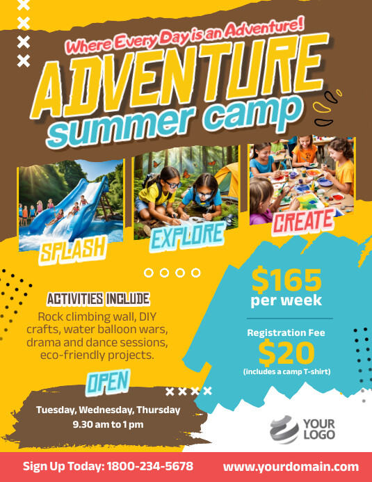 Modèle Adventure Summer Camp Flyer Poster Template | PosterMyWall
