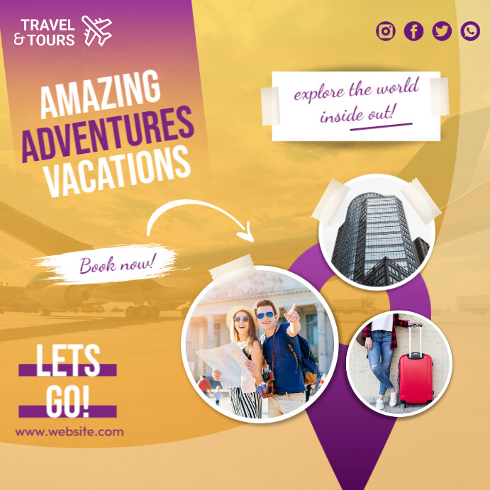 Plantilla de Adventures Vacations Ads | PosterMyWall