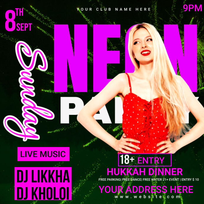 Plantilla de Advert night/club party/disco night/pob night | PosterMyWall