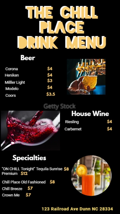 Drinks Menu | PosterMyWall