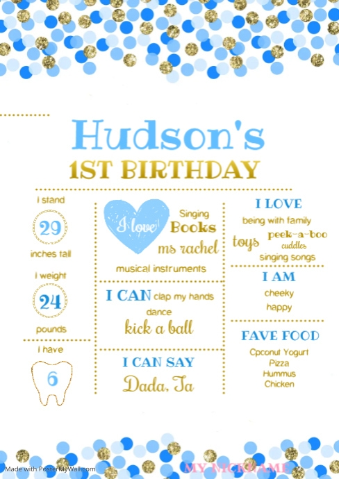 confetti Editable Milestone school sign | PosterMyWall