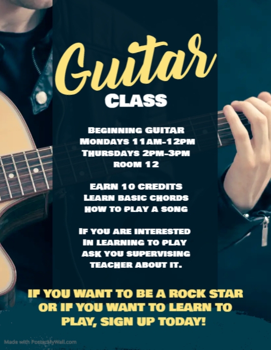 Copy of Copy of Guitar Lessons Flyer Poster | PosterMyWall