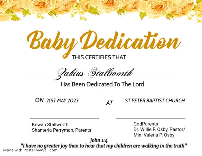 baby dedication flyer template | PosterMyWall