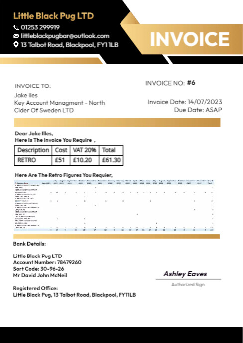 Gold Invoice Template (1) | PosterMyWall