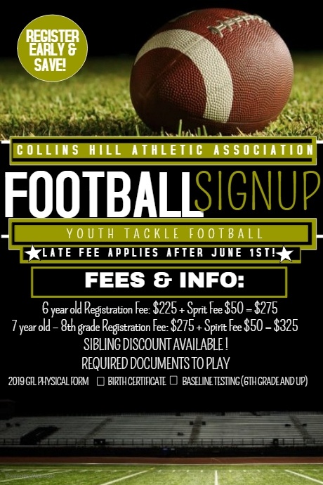 Copy of Football registration | PosterMyWall