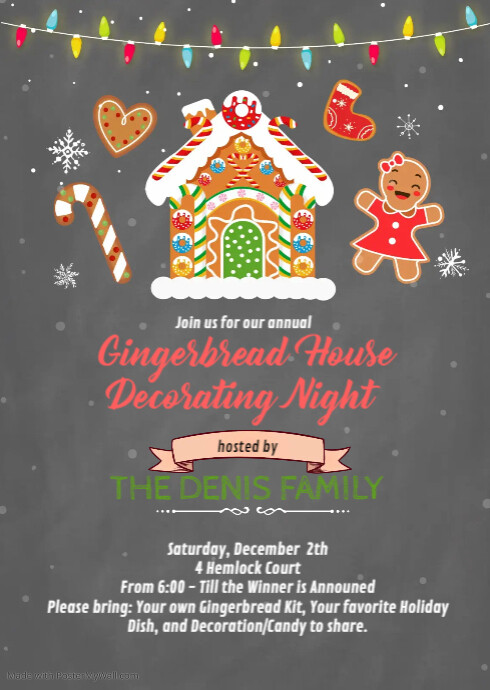 Copy of Gingerbread house party invitation | PosterMyWall