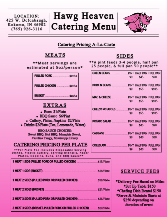 HH Catering Menu | PosterMyWall
