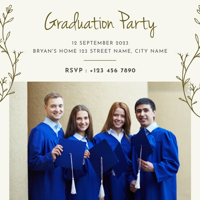 Aesthetic Graduation Party Announcement Template | PosterMyWall
