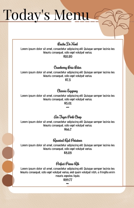 AESTHETIC MENU Template | PosterMyWall