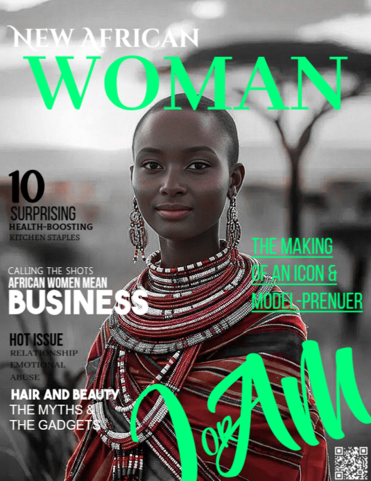 Aesthetic New African Magazine Poster Flyer Cover page Template ...