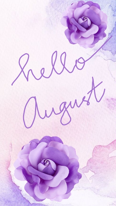 aesthetic purple hello august instagram Template | PosterMyWall