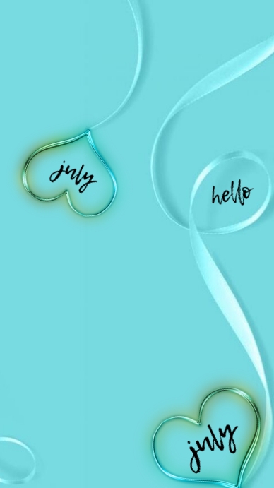 Copy of aesthetic ribbon hello july | PosterMyWall