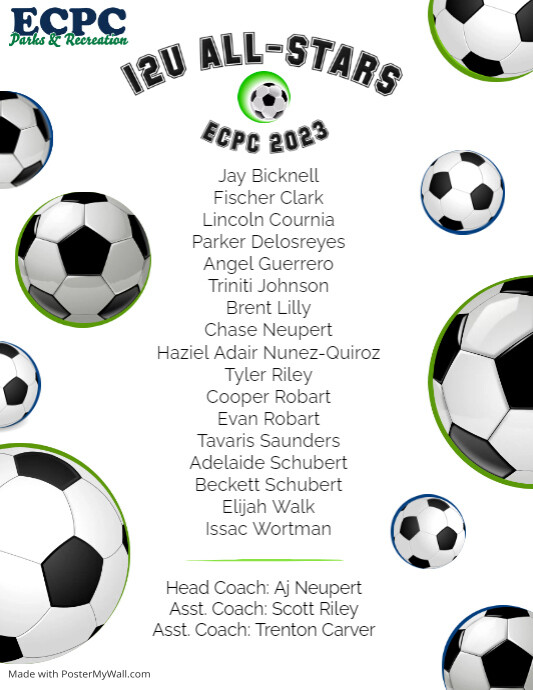 12u Soccer All-Stars | PosterMyWall