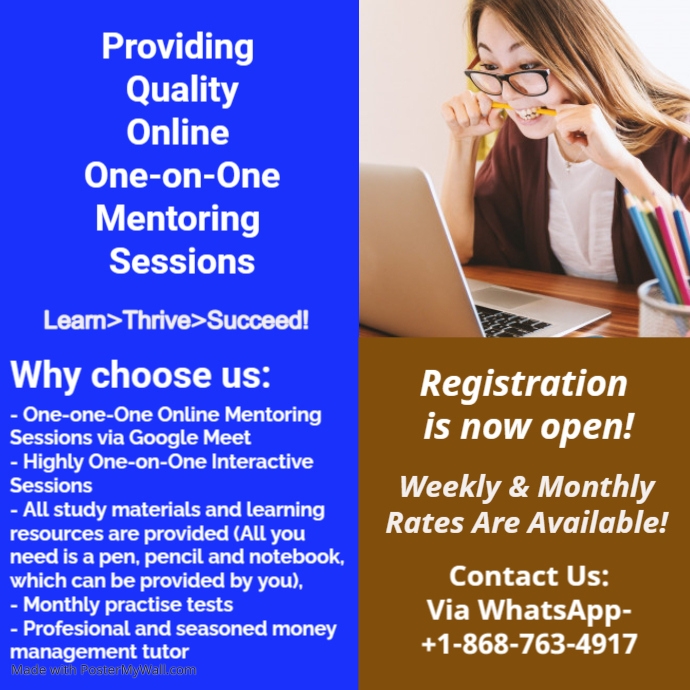 Providing quality online mentoring sessions | PosterMyWall