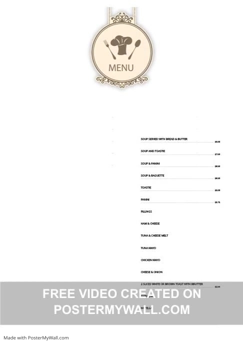 AESTHETIC restaurant MENU template (1) | PosterMyWall