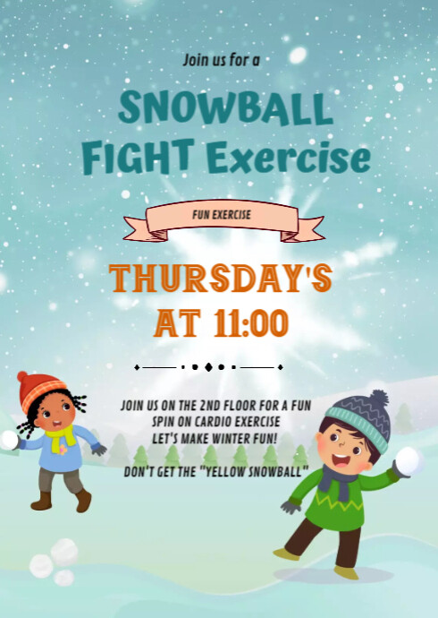 Snowball fight birthday theme Invitation | PosterMyWall