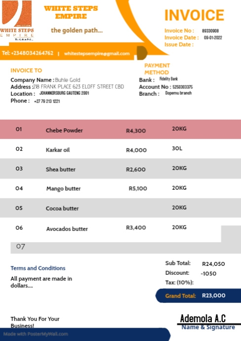 Copy of INVOICE | PosterMyWall
