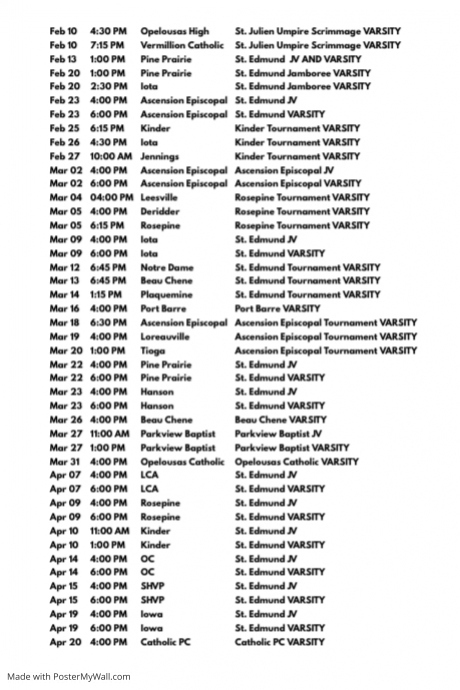 Copy of Football Game Schedule Flyer | PosterMyWall