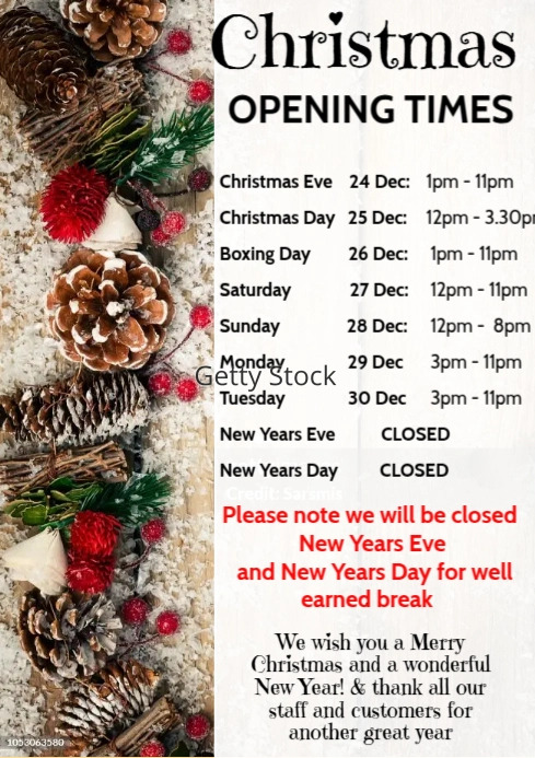 Christmas Opening Times Retail Shop Holidays | PosterMyWall