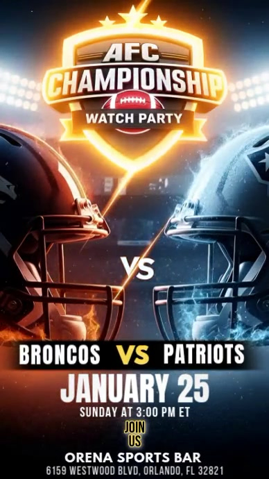 Plantilla de AFC Championship Game 2026: Broncos vs Patriots Watch ...