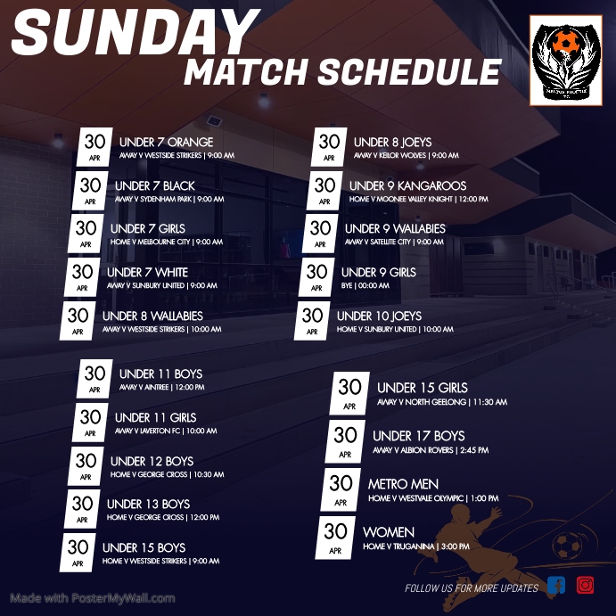 Football Match Schedule | PosterMyWall