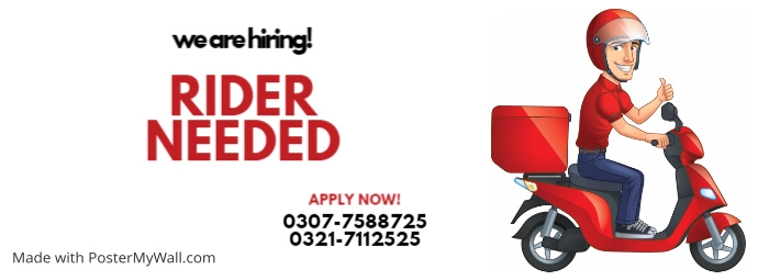 Copy of Food Delivery Rider Needed Hiring | PosterMyWall