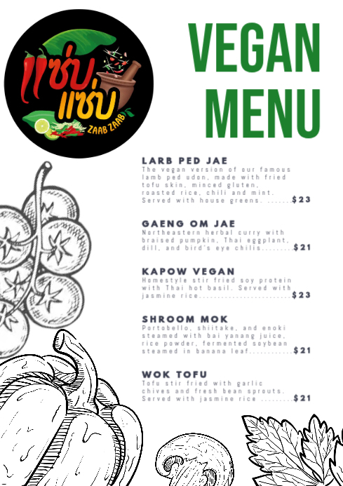 PURE VEGAN MENU | PosterMyWall