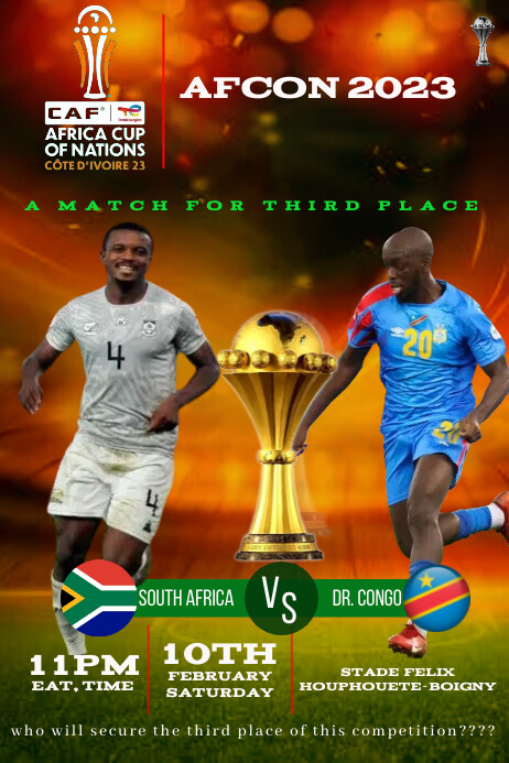 afcon 2023 third place Template | PosterMyWall