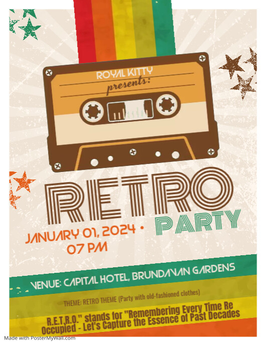 RETRO PARTY FLYER | PosterMyWall