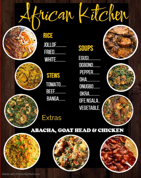 African Kitchen menu flyer | PosterMyWall