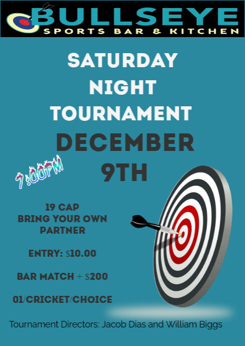 Darts Tournament simple colorful flyer | PosterMyWall