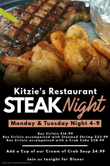 Steak Night Poster | PosterMyWall
