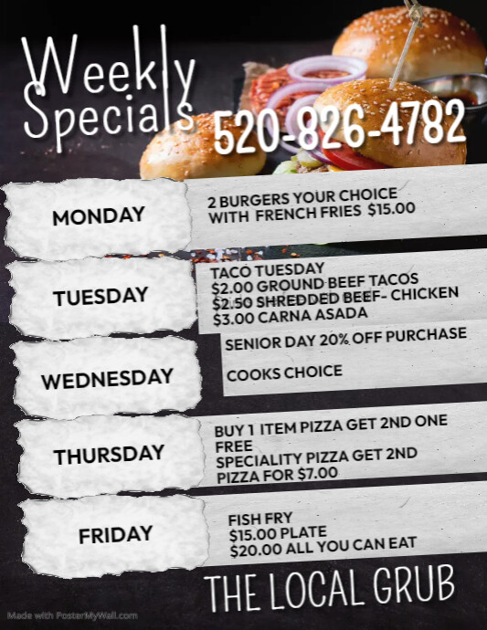 Weekly Specials Menu Flyer Template | PosterMyWall