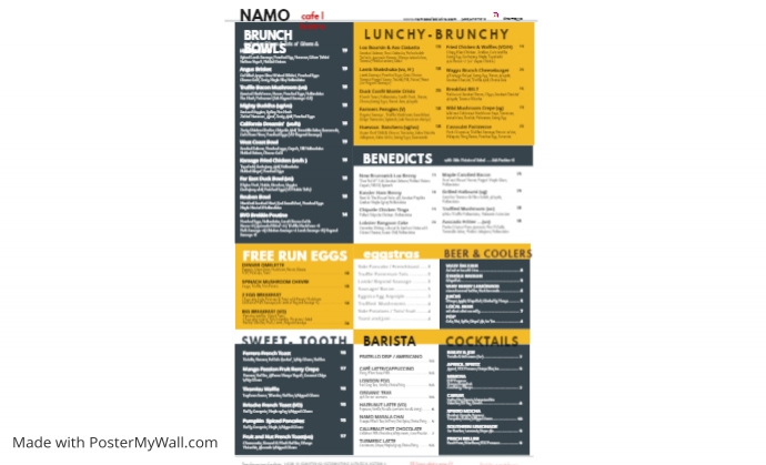 Copy of Namo Menu 2022 | PosterMyWall