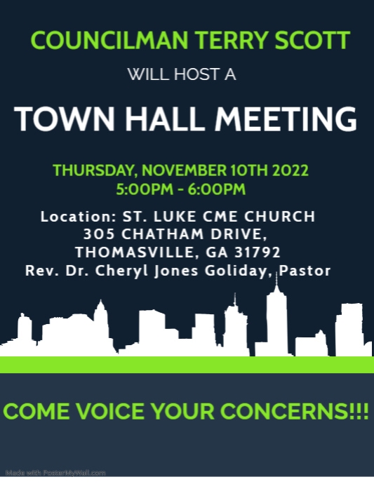 town hall meeting advertising flyer template | PosterMyWall