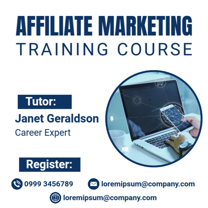 Affiliate marketing online training course Template | PosterMyWall