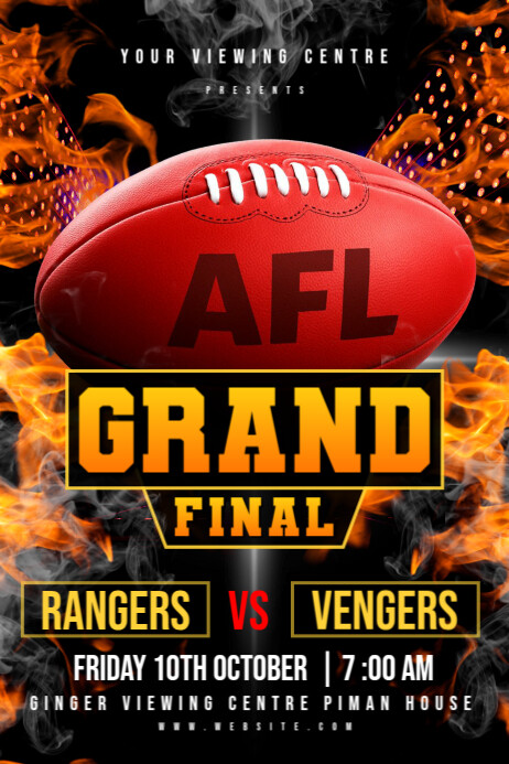 Afl grand final watch party invitation template | PosterMyWall